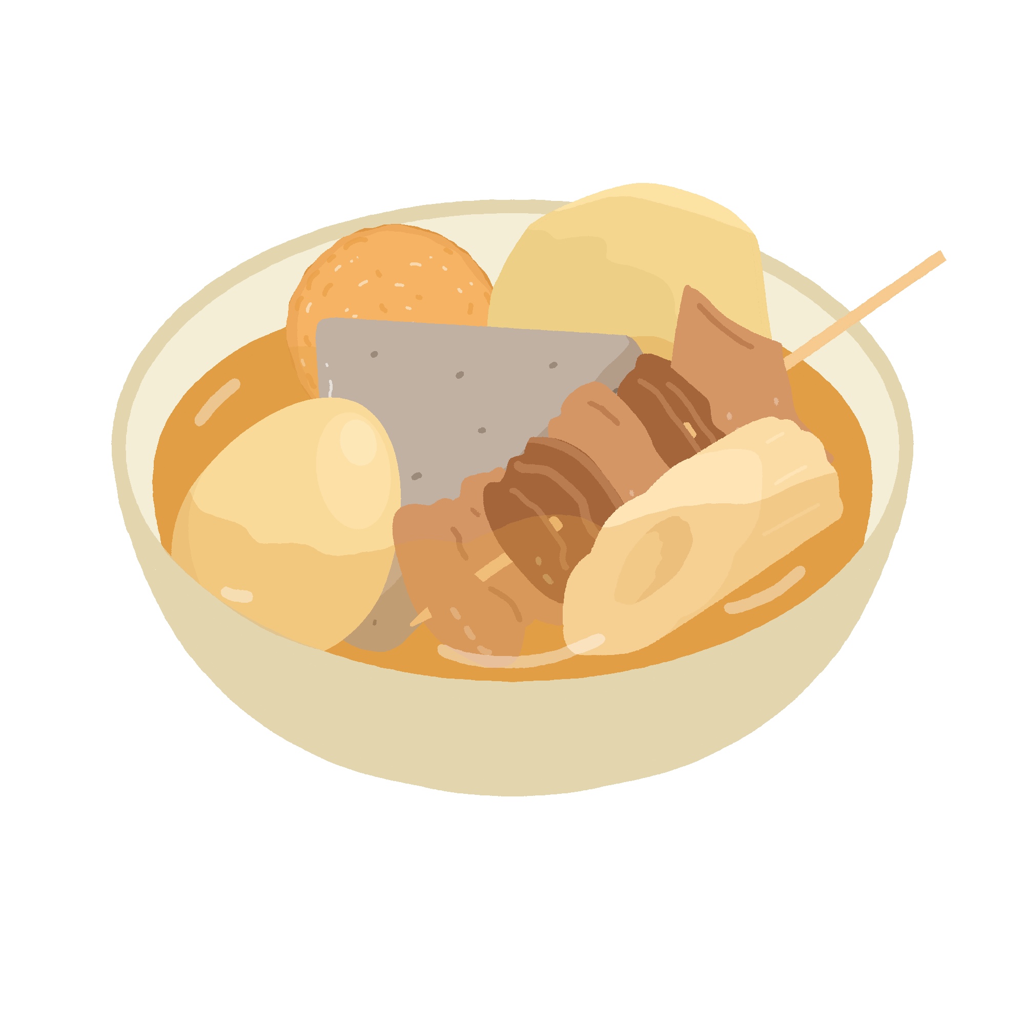 Clip art of oden(dish) - かわいい無料イラスト素材「てがきら」