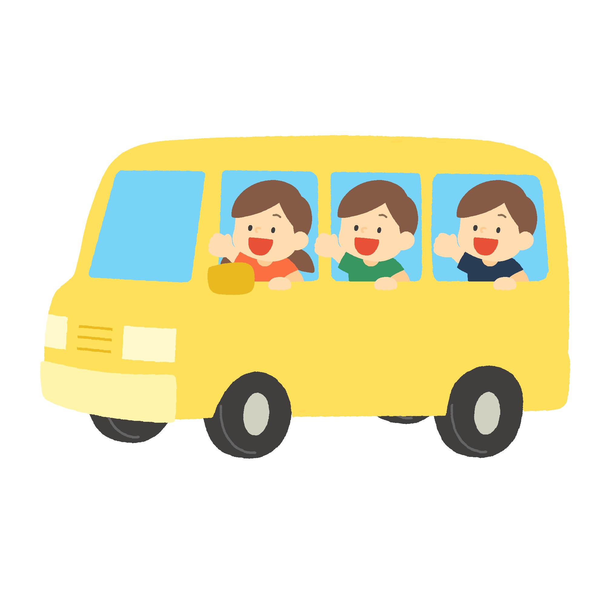 Clip art of kindergarten bus(child) - かわいい無料イラスト素材「てがきら」