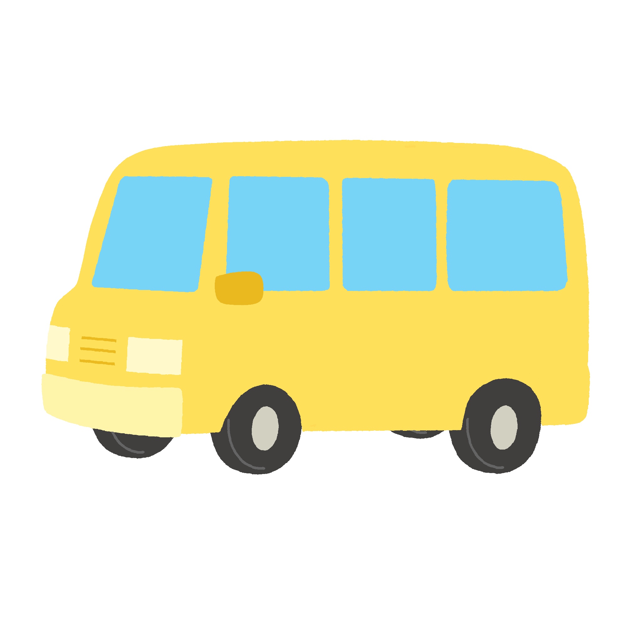 Clip art of kindergarten bus (yellow) - かわいい無料イラスト素材「てがきら」