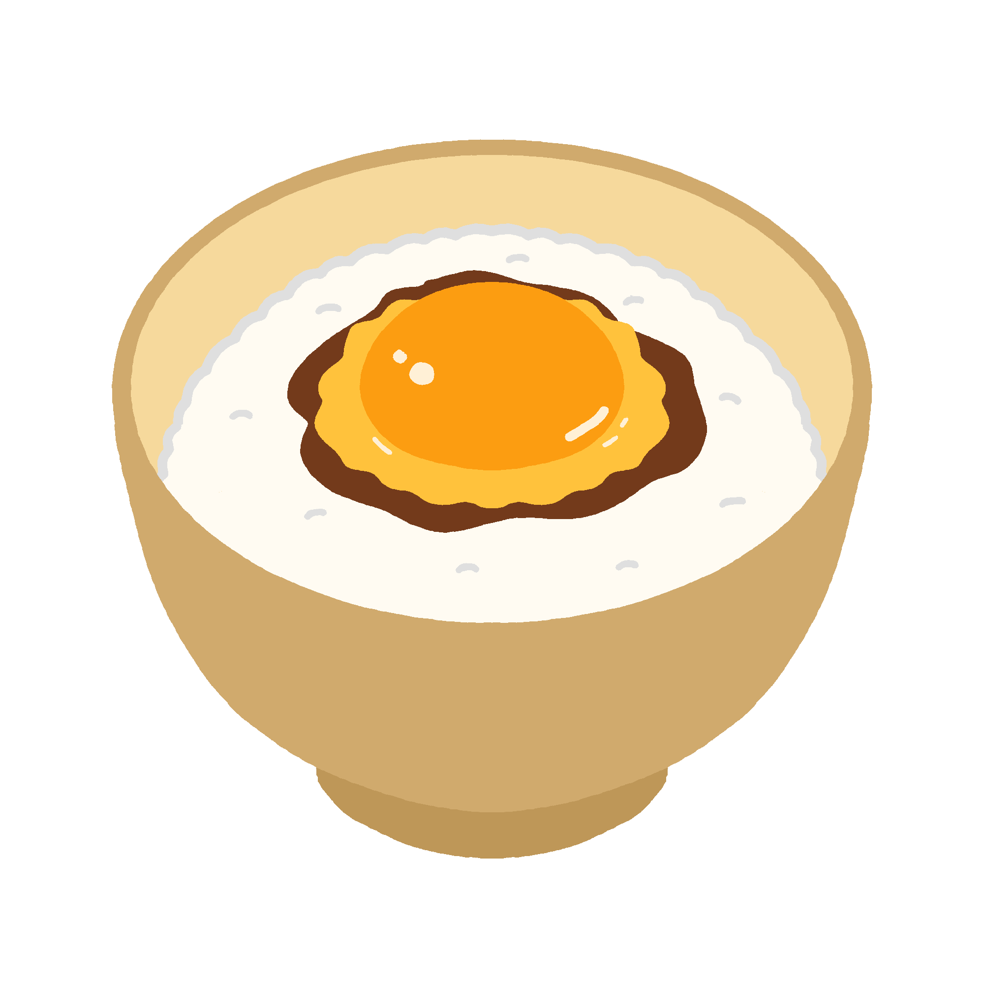 Clip art of egg on rice(with soy sauce) - Free Clip Arts “Tegakira“